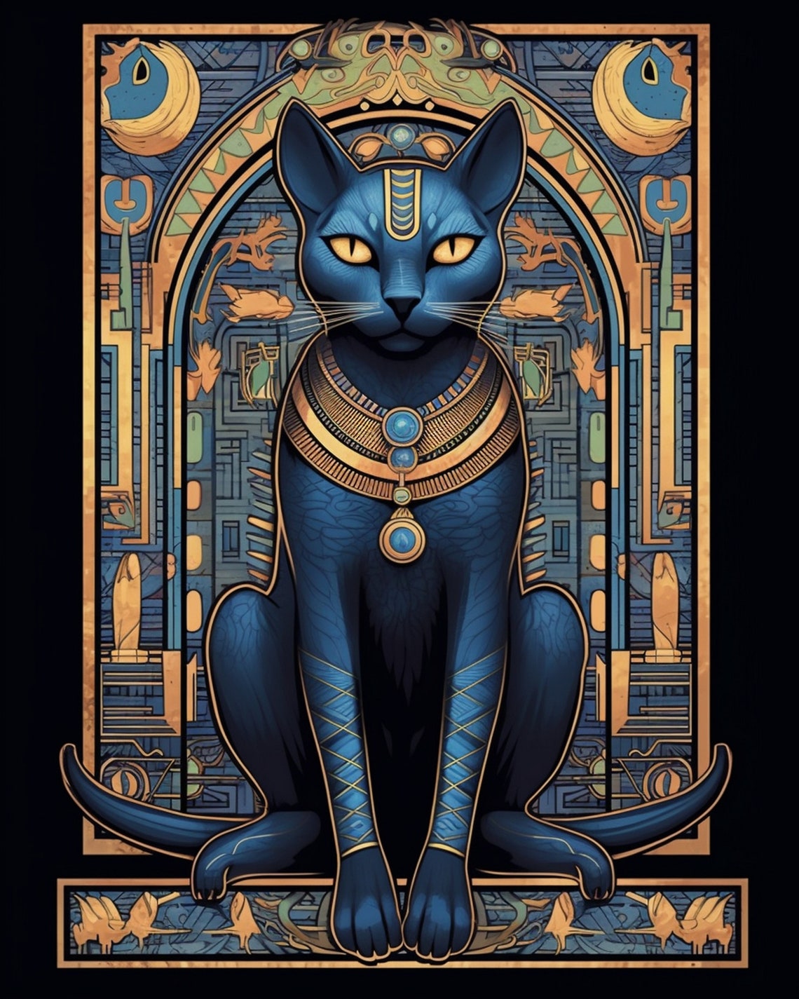 Bast - Cat Goddess of Ancient Egyptian, Bastet, Egypt, Blue Pharaoh ...