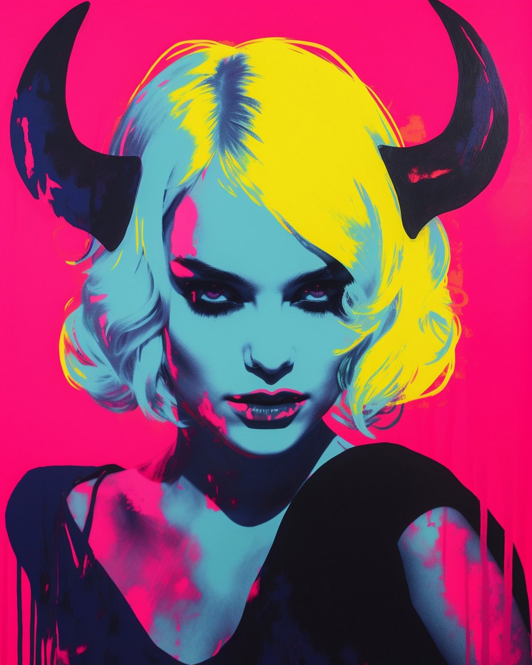 Lilith Dark Goddess Art – Horned Woman Portrait (digital Download) - Etsy
