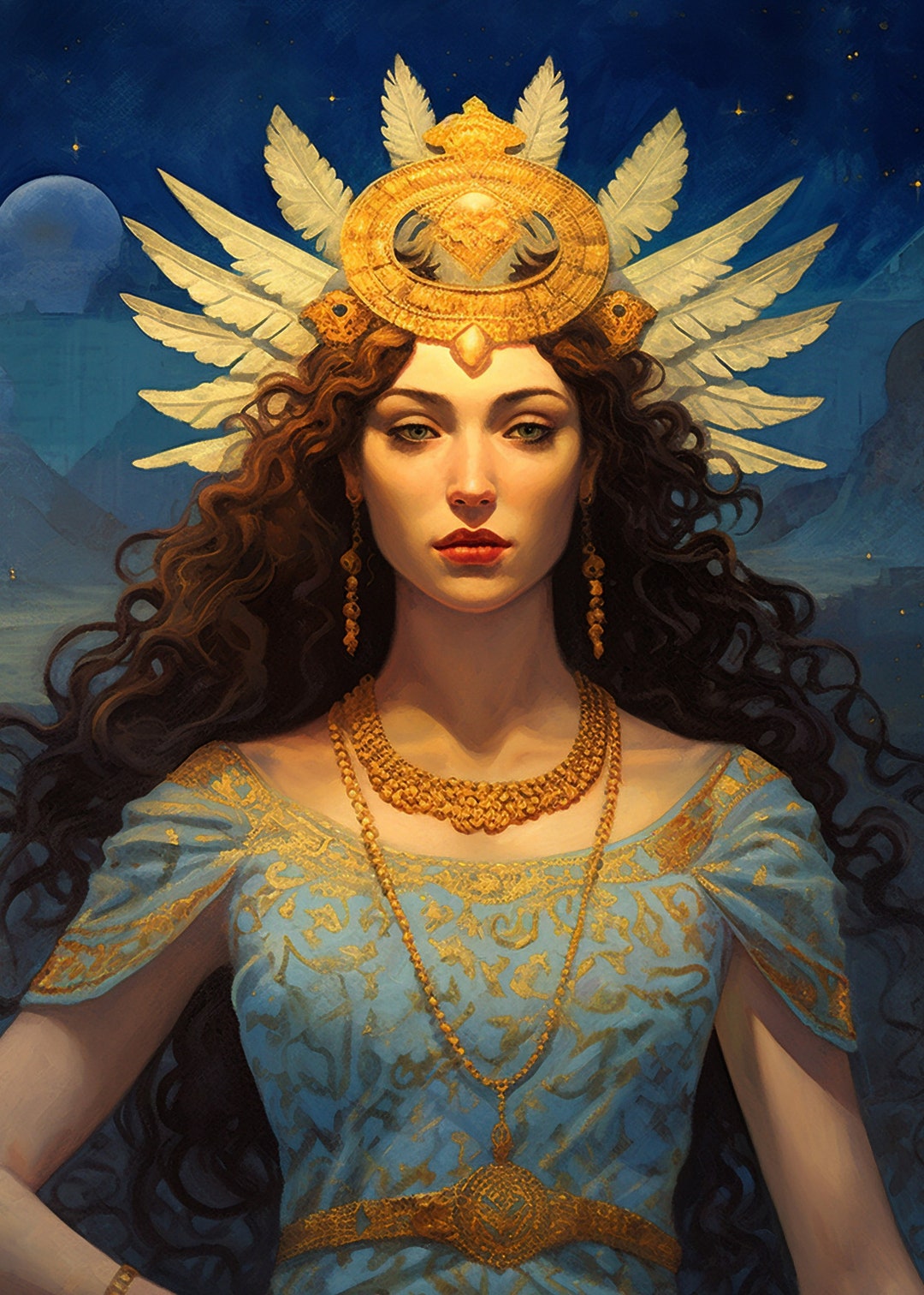 Inanna - Mesopotamian Goddess of Love, War, and Fertility, Queen of Heaven, Star of Ishtar ...