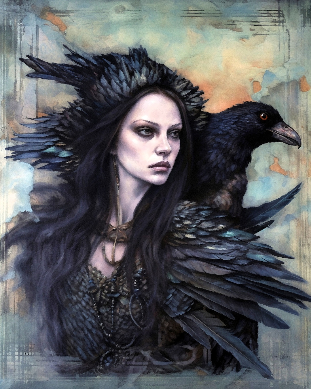 The Morrigan Dark Goddess, Irish Goddess of War, Death, Crows, Raven, Magic, and Sorcery Digital ...
