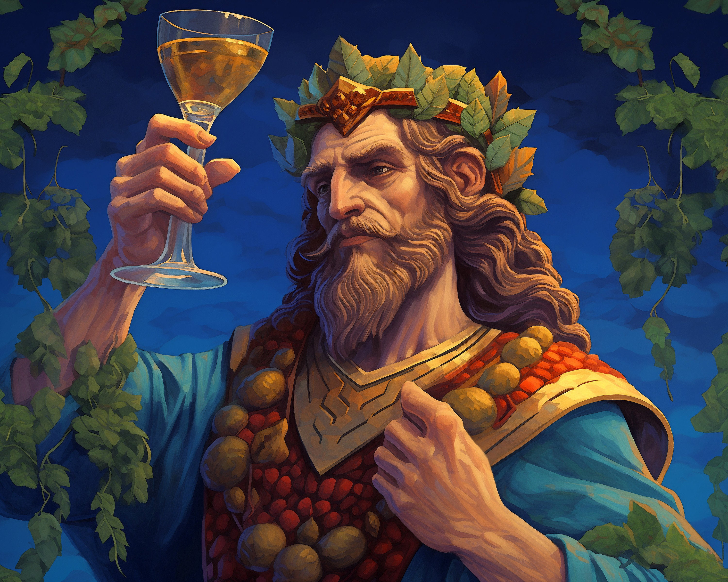 Dionysus Print: Greek God of Wine, Ecstasy, and Nature (digital ...