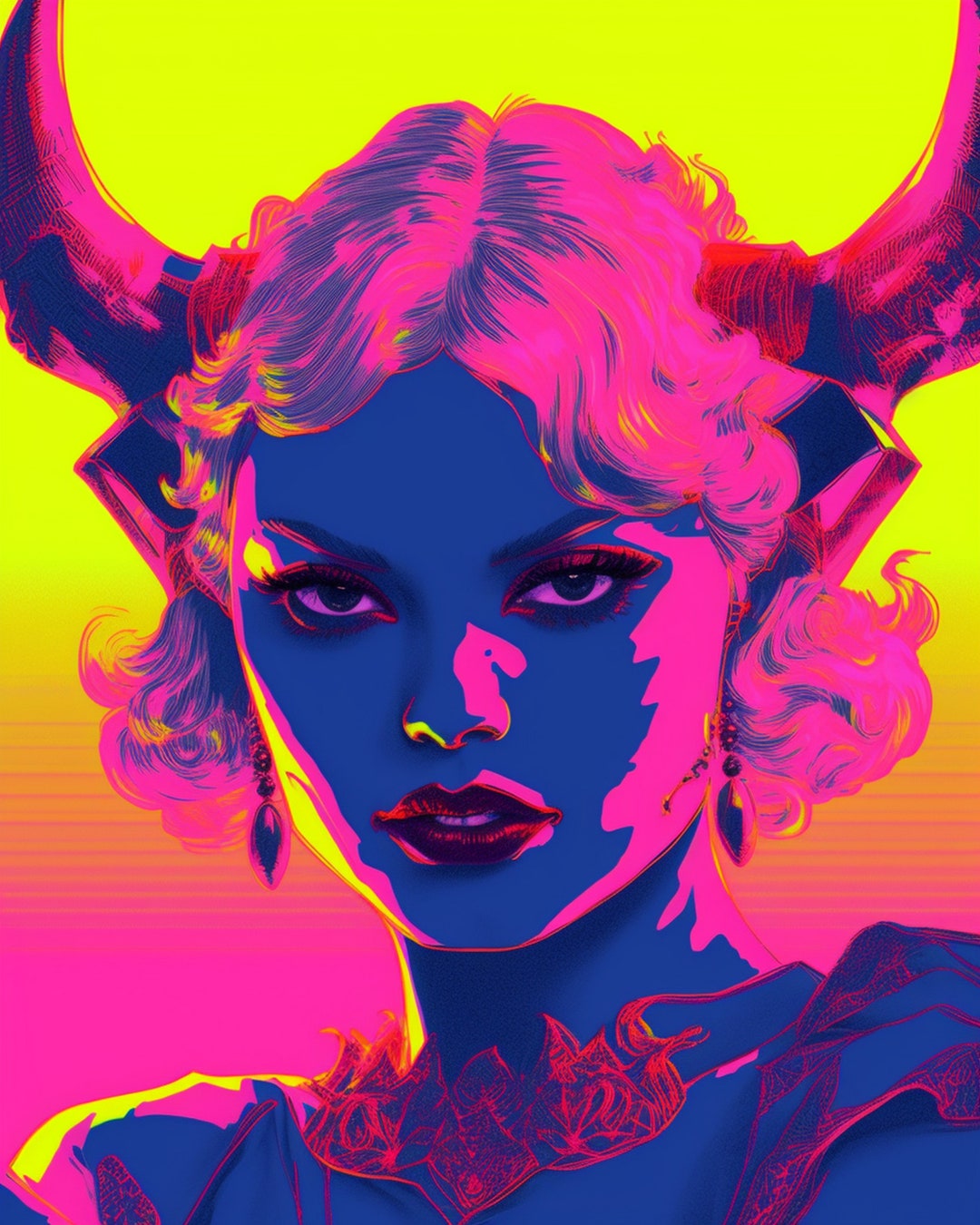 Lilith Goddess Art – Horned Woman Digital Download - Etsy