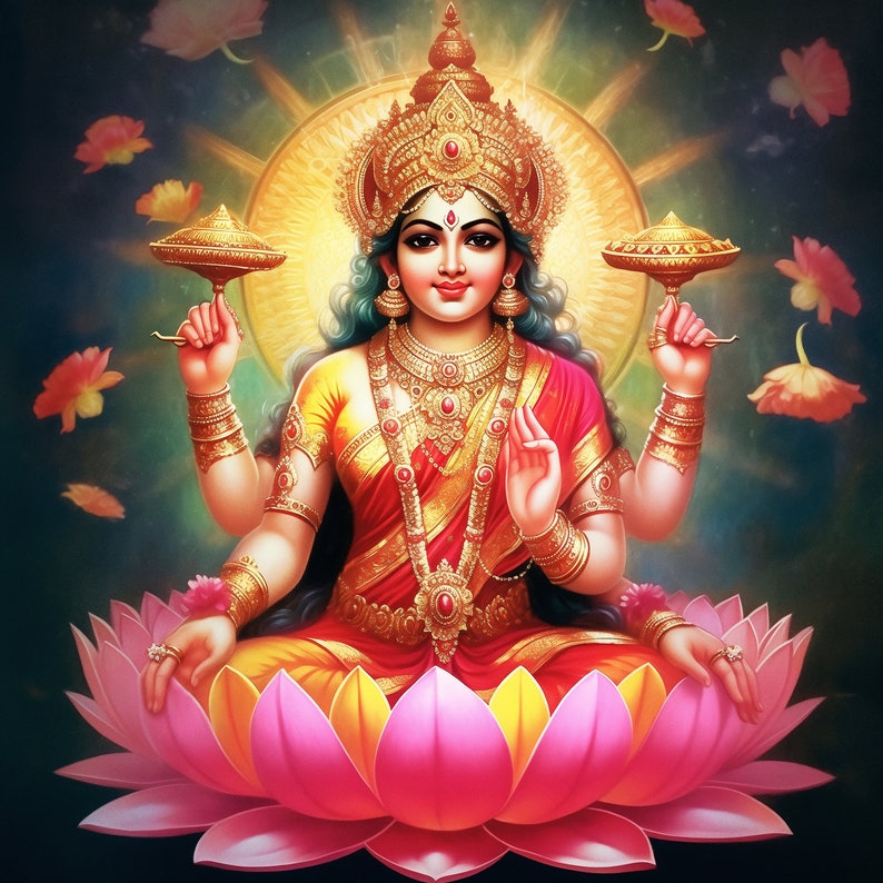 Lakshmi - Hindu Goddess of Wealth, Fortune, and Beauty - Digital ...