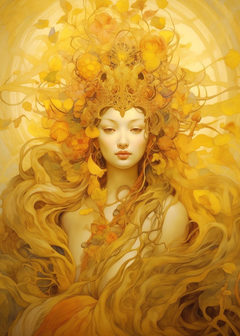 Yellow Tara - Buddhist Goddess of Wealth and Prosperity - Digital ...