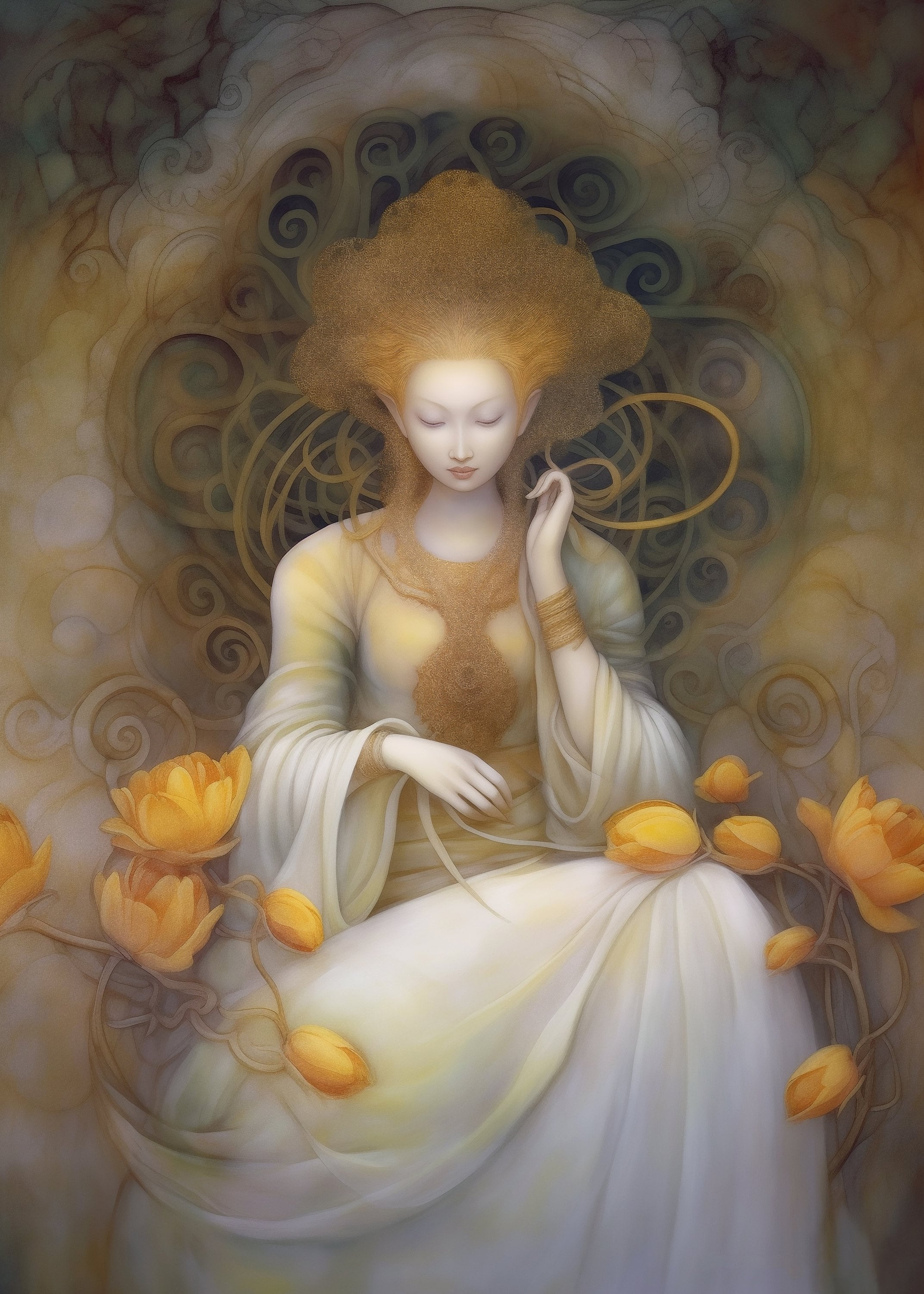 Yellow Tara - Buddhist Goddess of Wealth and Prosperity - Digital ...