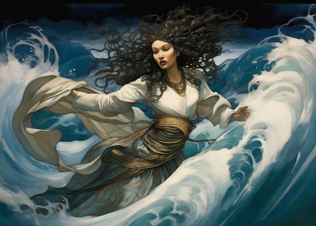 Queen Mermaid - YEMAYA - Ocean Mother Goddess in Santería - Digital ...