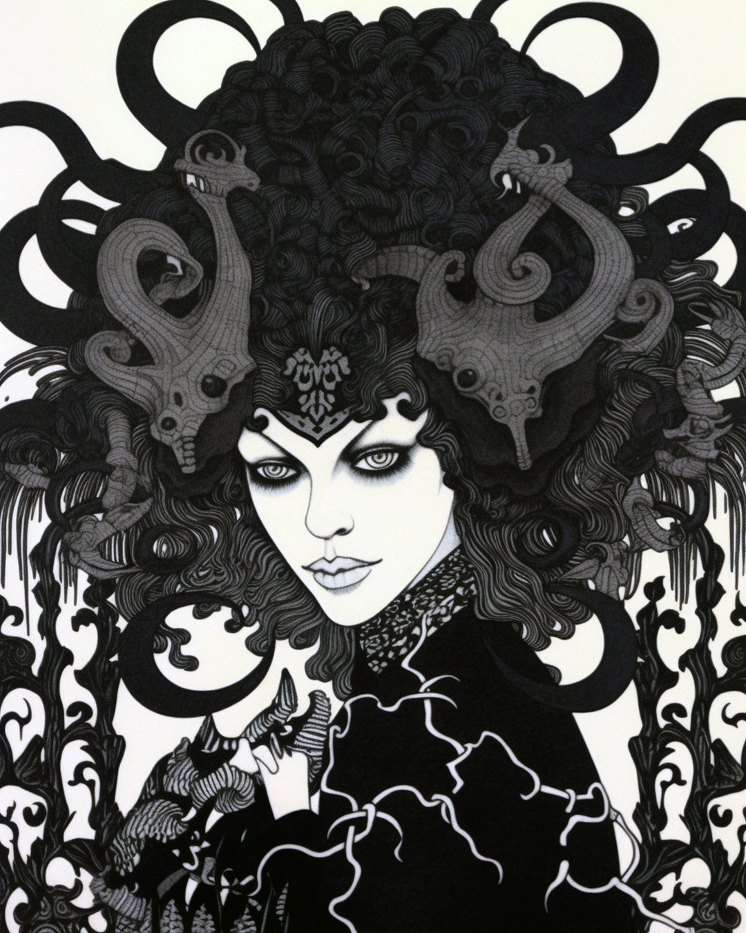 Lilith Dark Goddess of Woman, Demon, First Woman, Style of Aubrey ...
