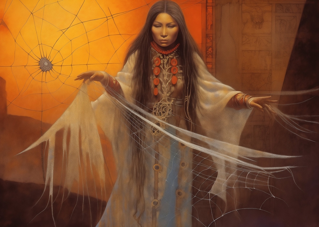 Navajo Spider Woman - Na'ashjé'íí Asdzáá - Goddess of Creation, Story ...