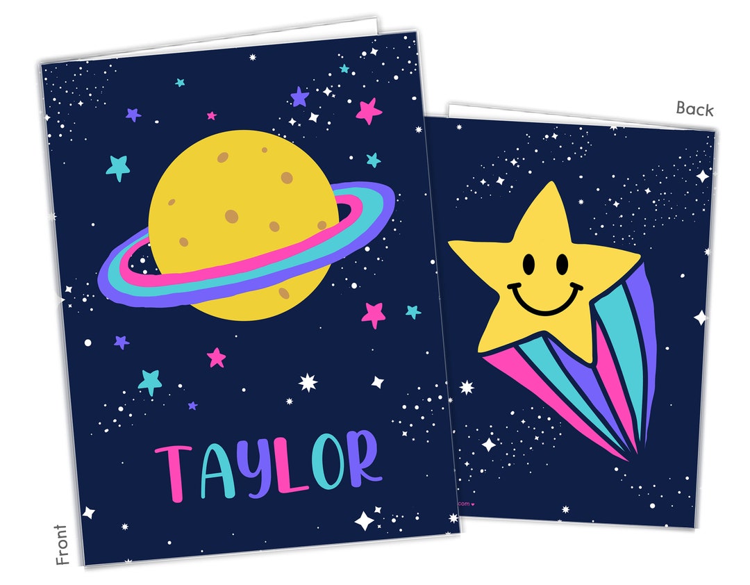 Planets Solar System Saturn Star Personalized Folder 2 Pocket - Etsy