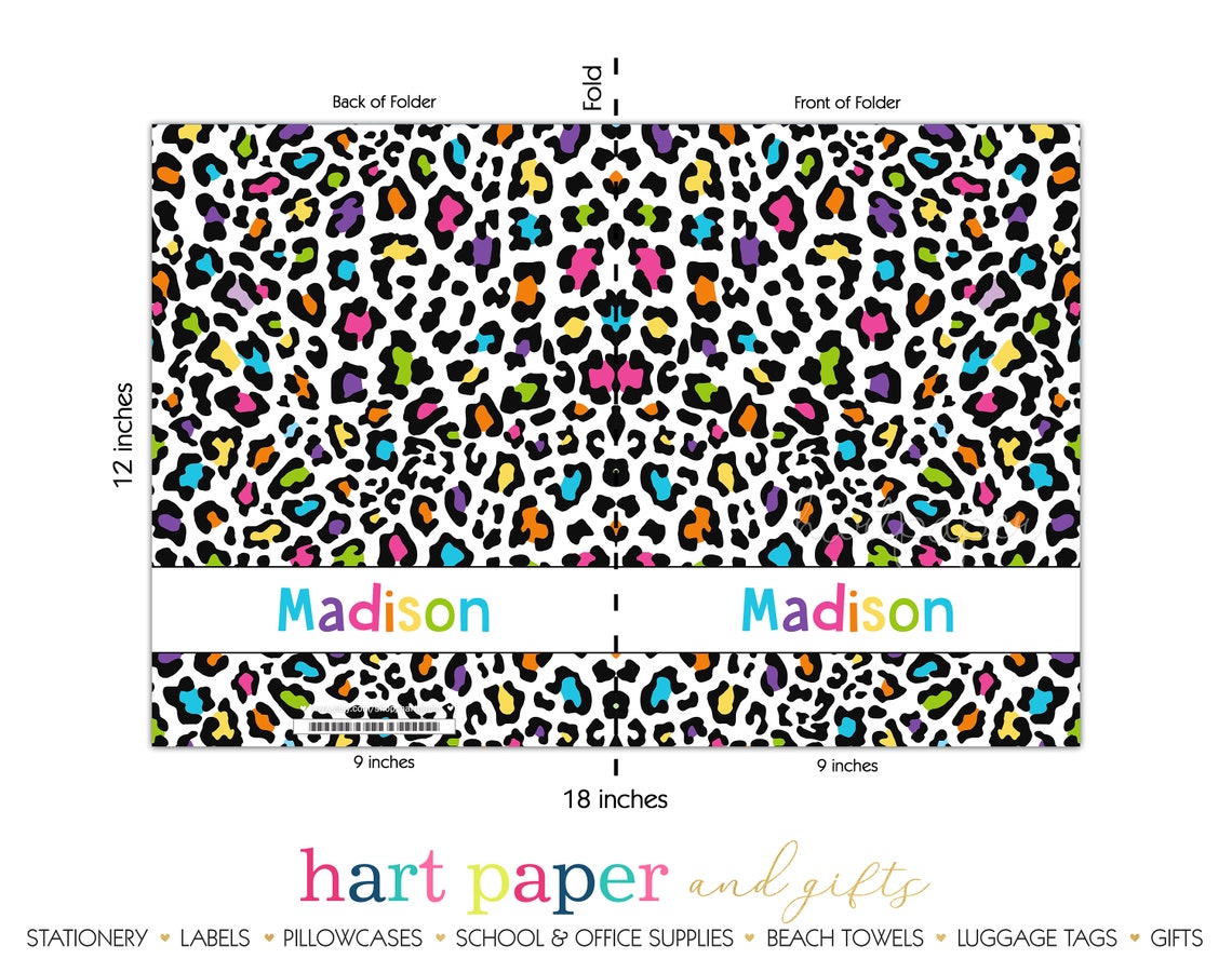 Rainbow Cheetah Animal Print Personalized Folder 2 Pocket | Etsy