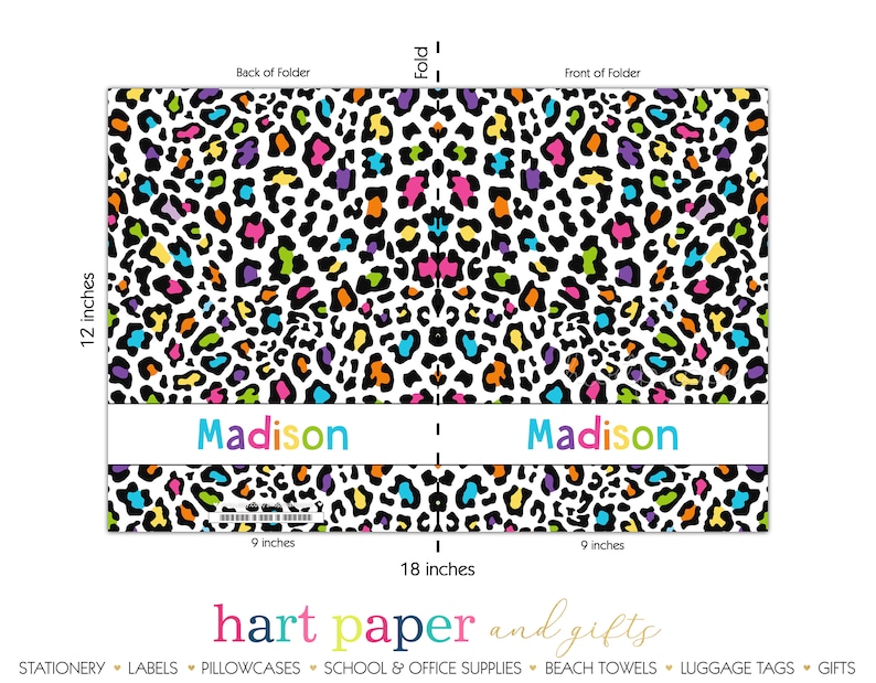Rainbow Cheetah Animal Print Personalized Folder 2 Pocket - Etsy
