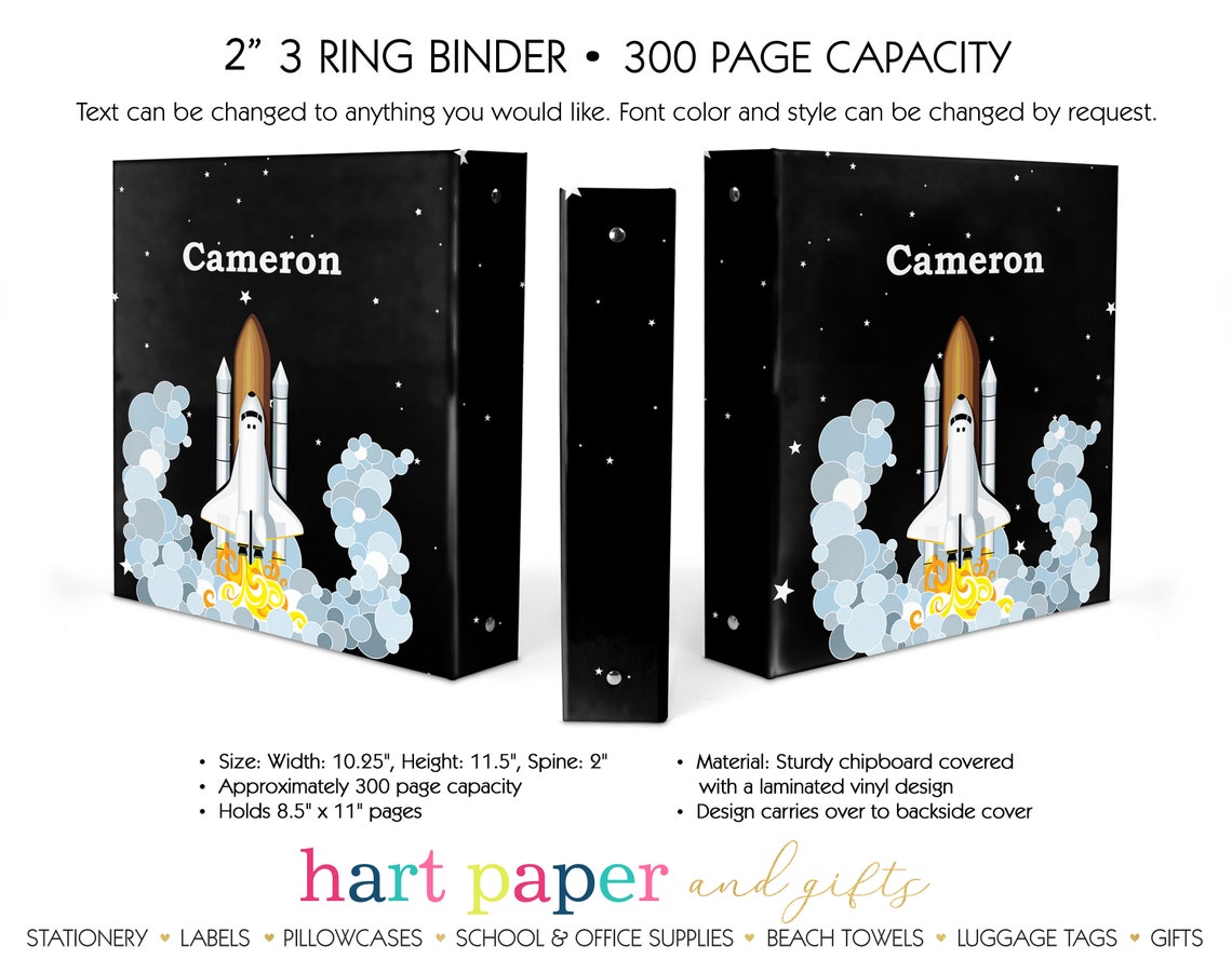Rocket Ship Space Shuttle Galaxy Space Sky Stars 3 Ring Binder | Etsy