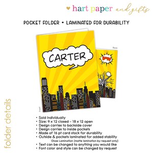 Superhero Super Hero Personalized Folder 2 Pocket • Back to School ...