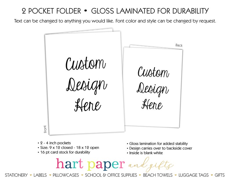 Create Your Own Custom Personalized Folder 2 Pocket Gift - Etsy
