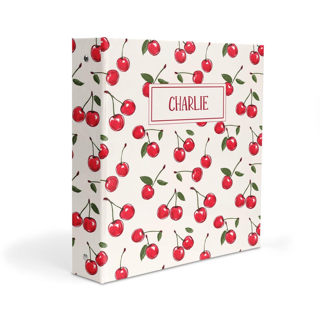 Cherry Cherries Fruit 3 Ring Binder Personalized Custom Gift Back ...