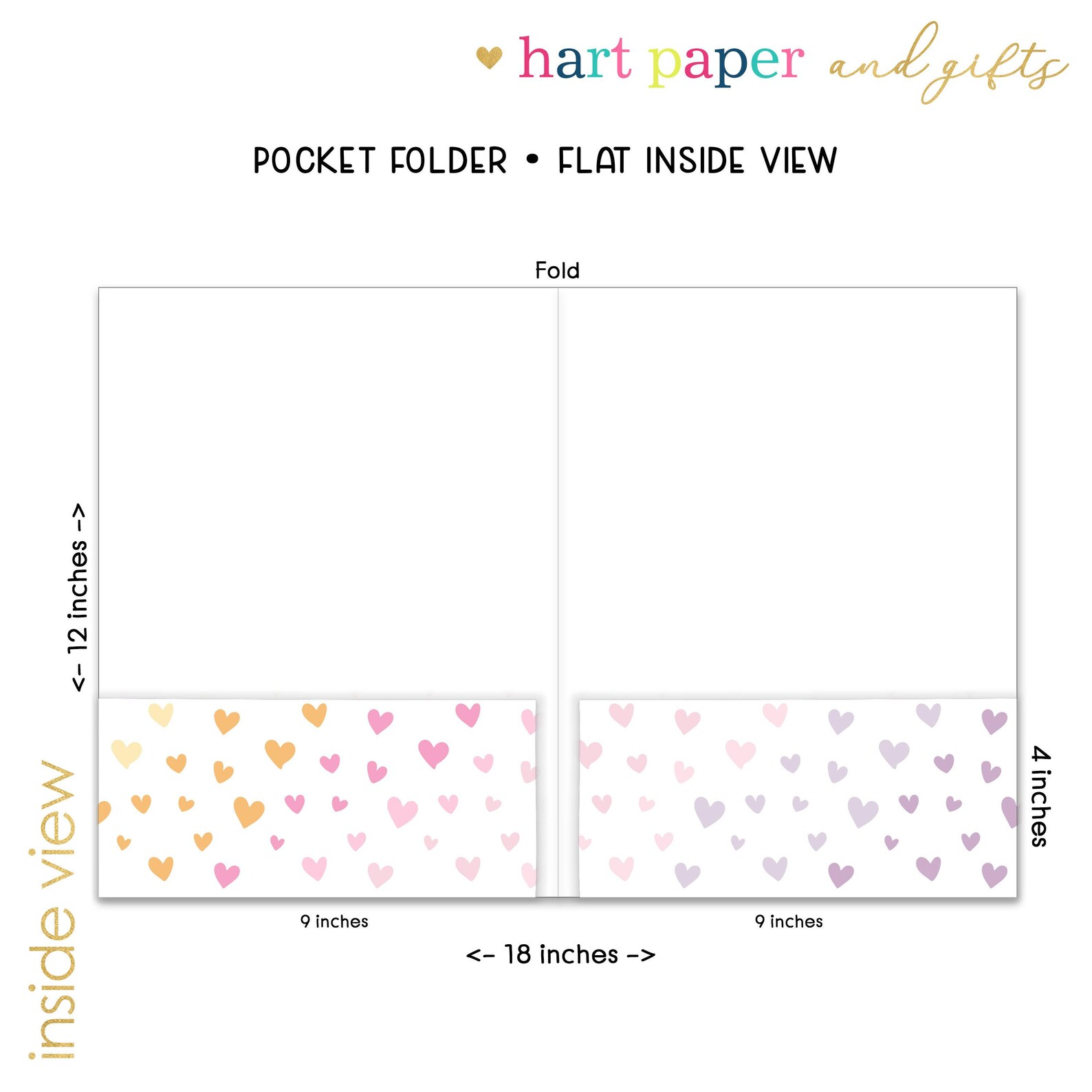 Heart Rainbow Personalized Folder 2 Pocket • Back to School Supplies ...