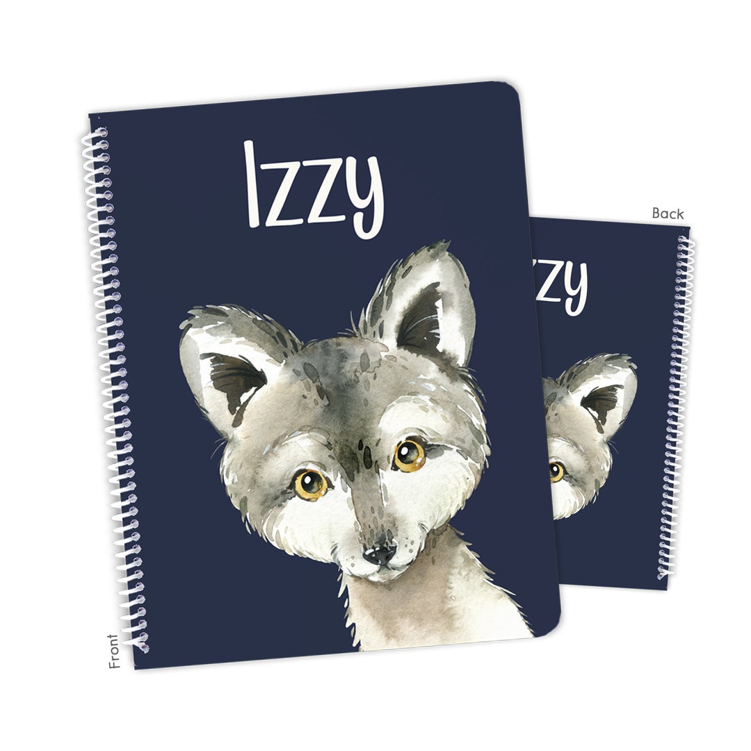 Wolf Wolves Personalized Notebook Sketchbook • Custom Birthday Gift ...