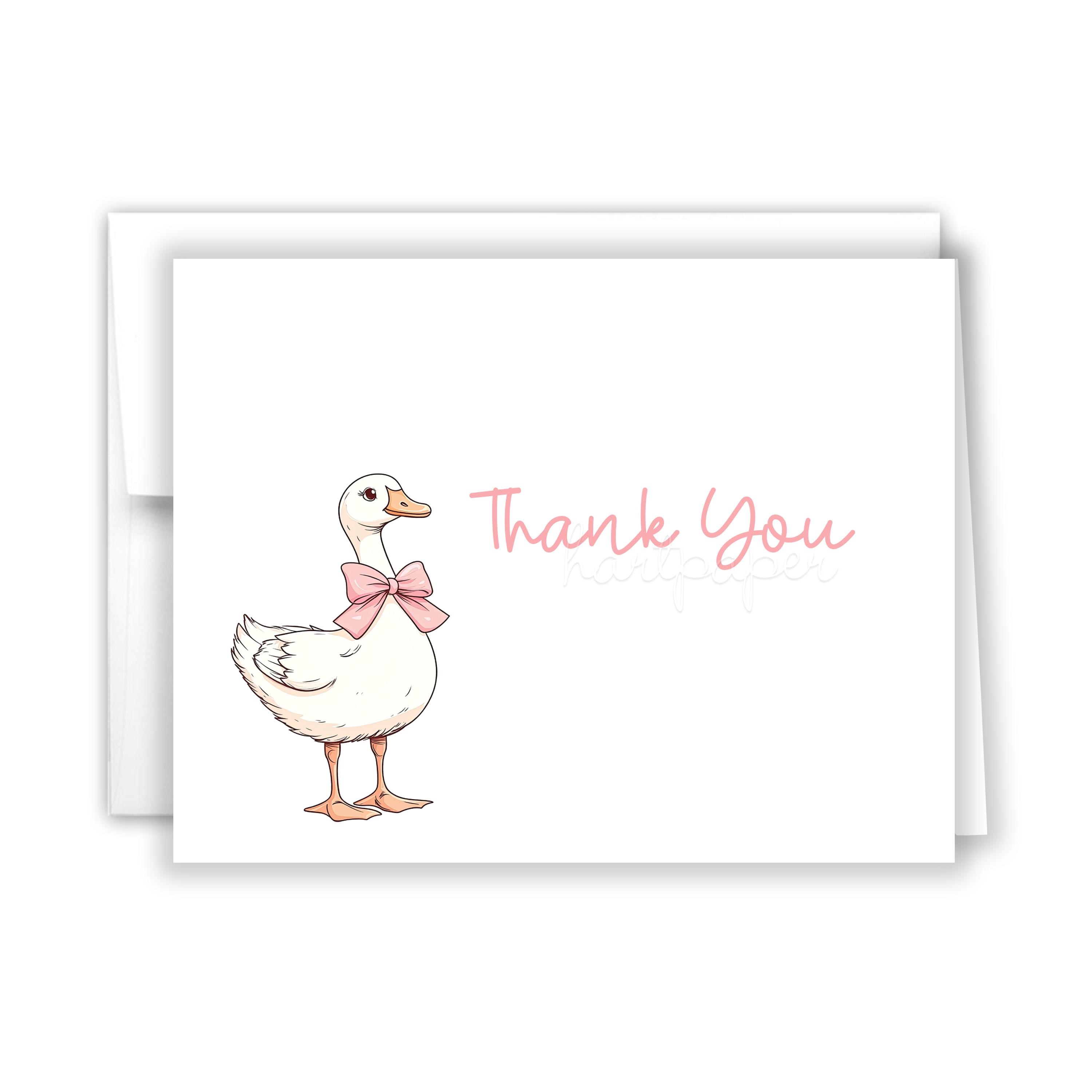 Goose One Silly Thank You Personalized Cards Folded Flat Stationery ...