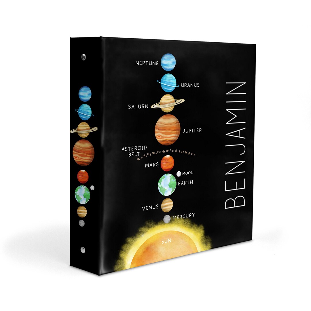 Solar System Planets Outer Space Galaxy Space Stars 3 Ring Binder 2 ...