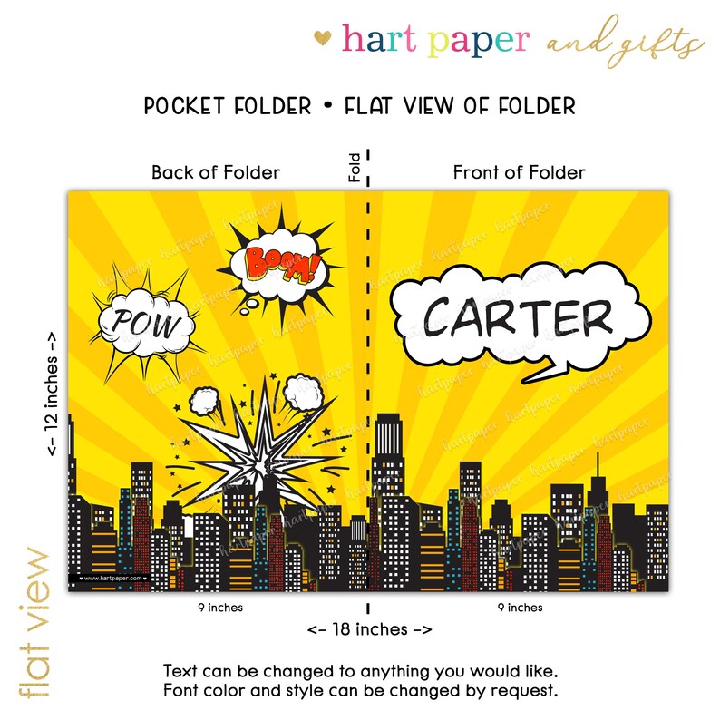 Superhero Super Hero Personalized Folder 2 Pocket • Back to School ...