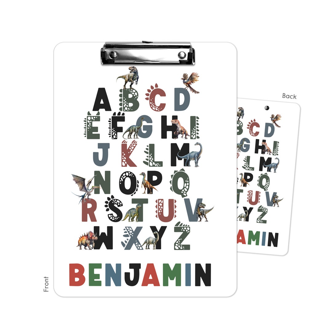 Dinosaur Alphabet Abc's Dino T Rex Personalized Clipboard Back to ...
