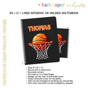Basketball Sports Balls Personalized Notebook Sketchbook • Custom ...