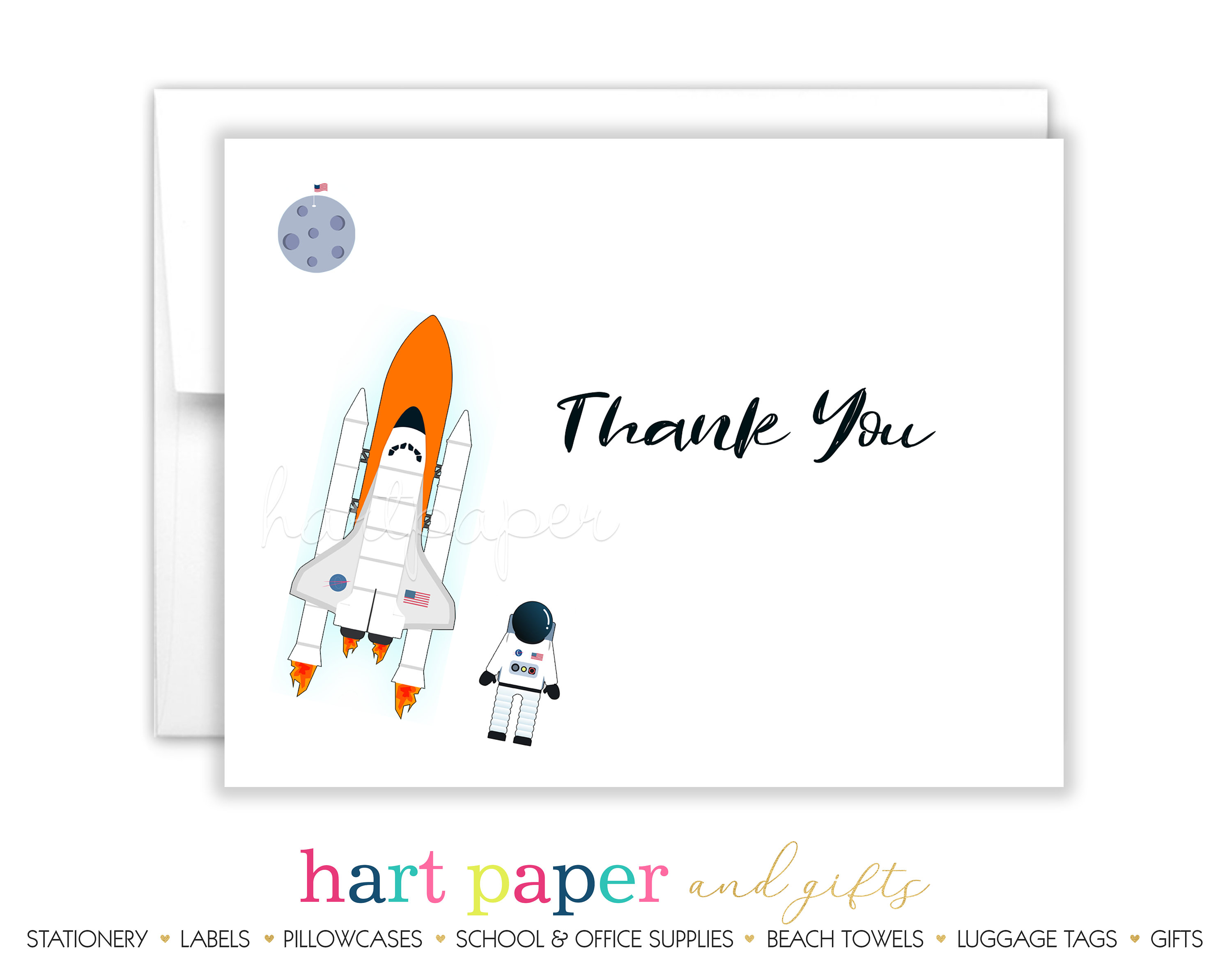 Space Shuttle Astronaut Thank You Personalized Cards Folded | Etsy