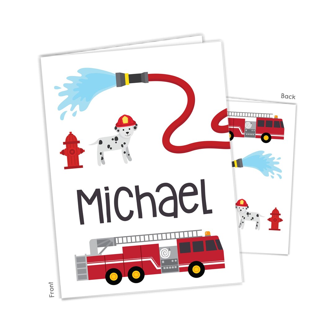 Firetruck Fire Truck Personalized Folder 2 Pocket • Back to School ...
