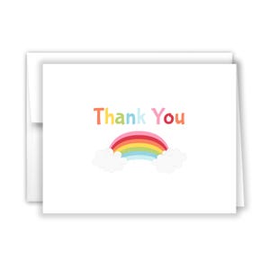 Rainbow Thank You Personalized Cards • Folded Flat Card Stationery ...