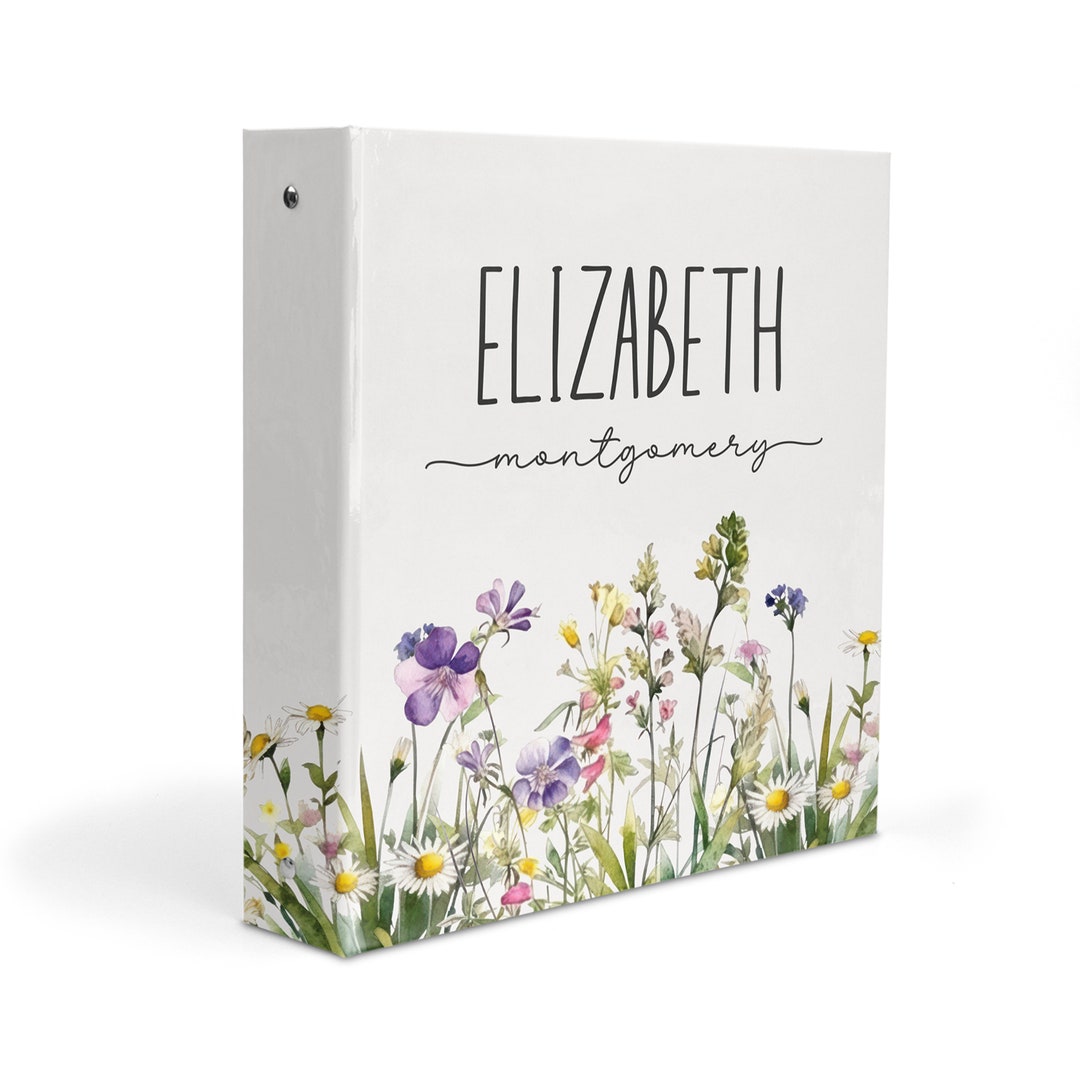 Wildflower Flowers 3 Ring Binder 2 Personalized Custom Gift Back to ...