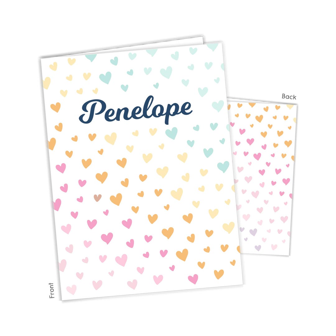 Heart Rainbow Personalized Folder 2 Pocket • Back to School Supplies ...