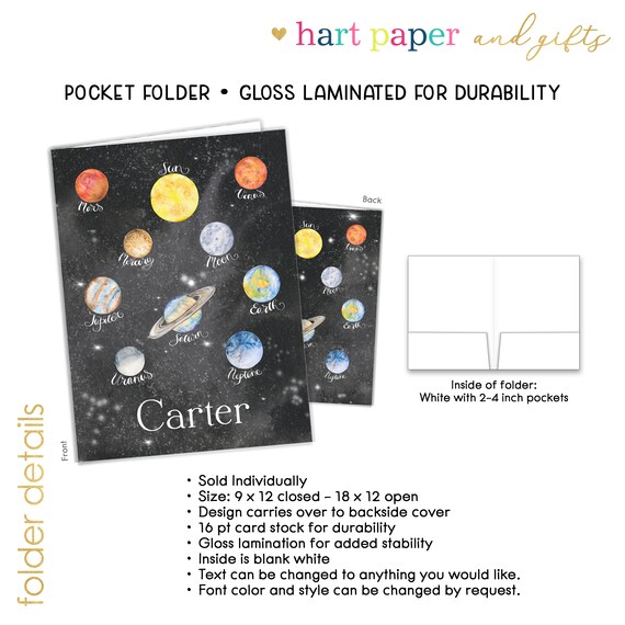 Solar System Cover For Folders