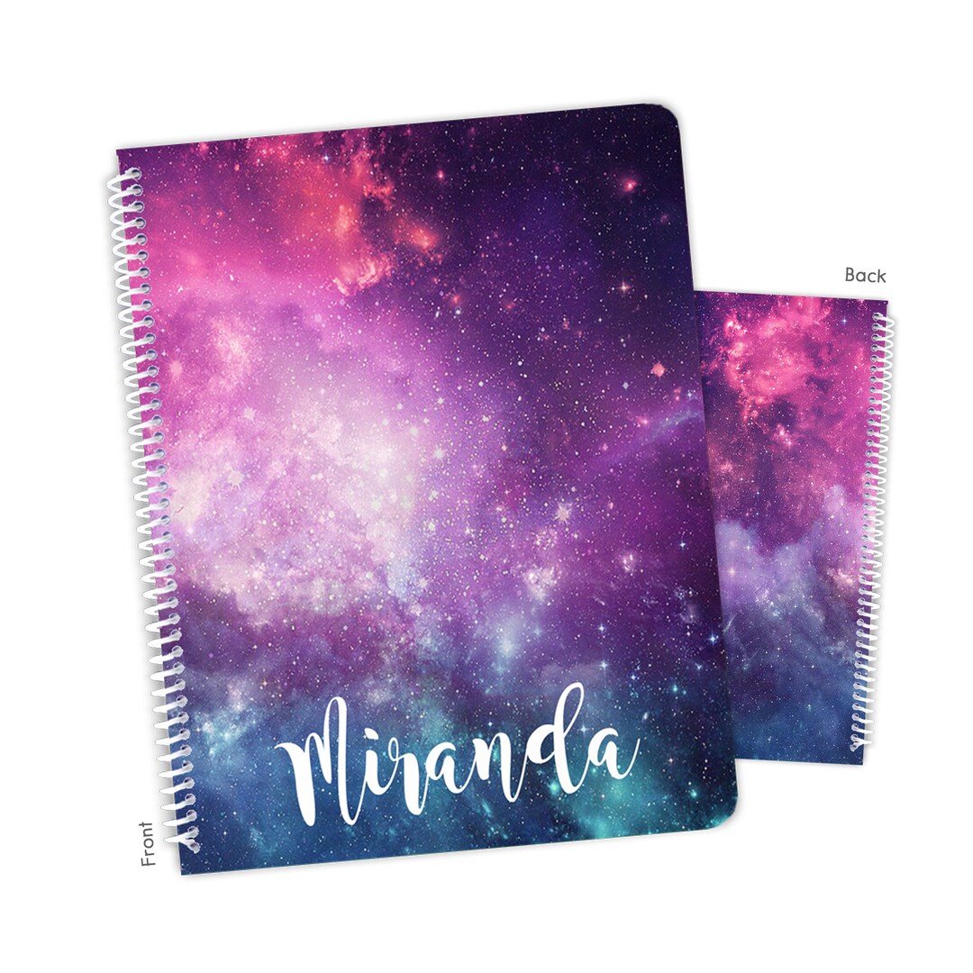 Galaxy Space Stars Personalized Notebook Sketchbook • Custom Birthday ...