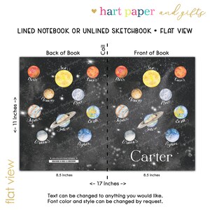 Outer Space Planets Solar System Personalized Notebook Sketchbook ...