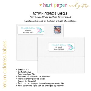 Mermaid Tail Fill in the Blank Thank You Cards Personalized • Flat ...