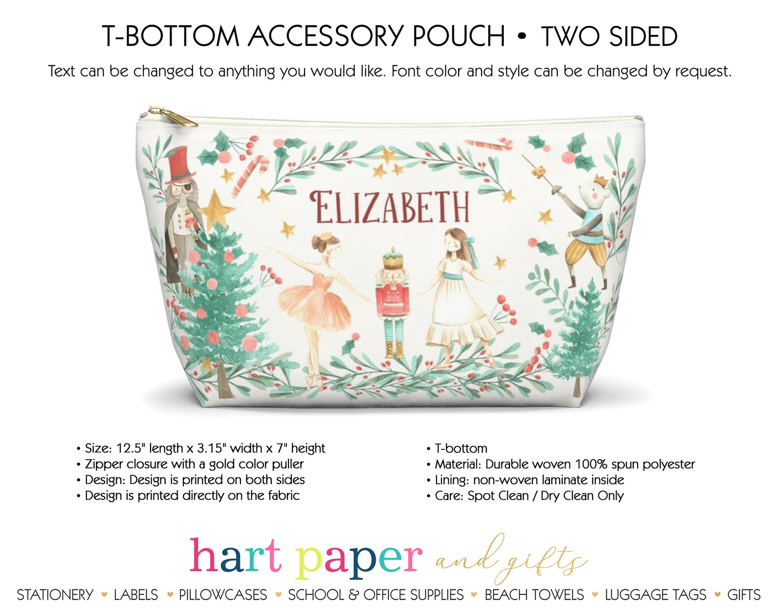 Personalized Nutcracker Dancer Bag Pouch Custom Makeup Travel - Etsy