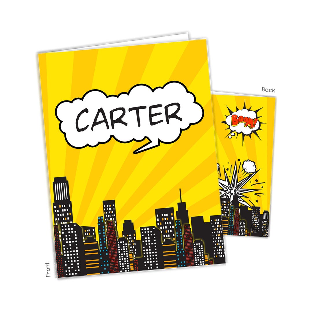 Superhero Super Hero Personalized Folder 2 Pocket • Back to School ...