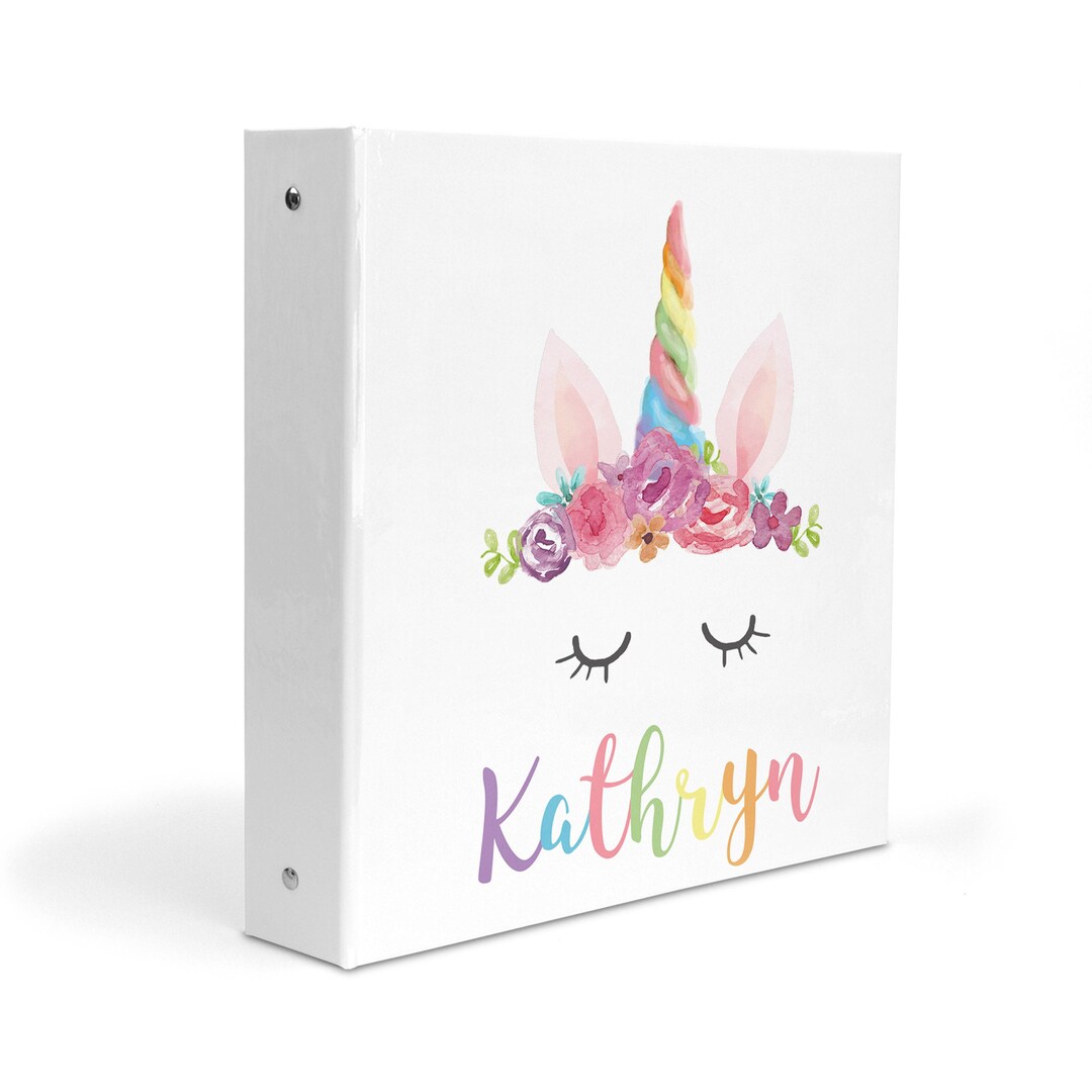 Rainbow Unicorn 3 Ring Binder 2" Personalized Custom Gift Back to ...
