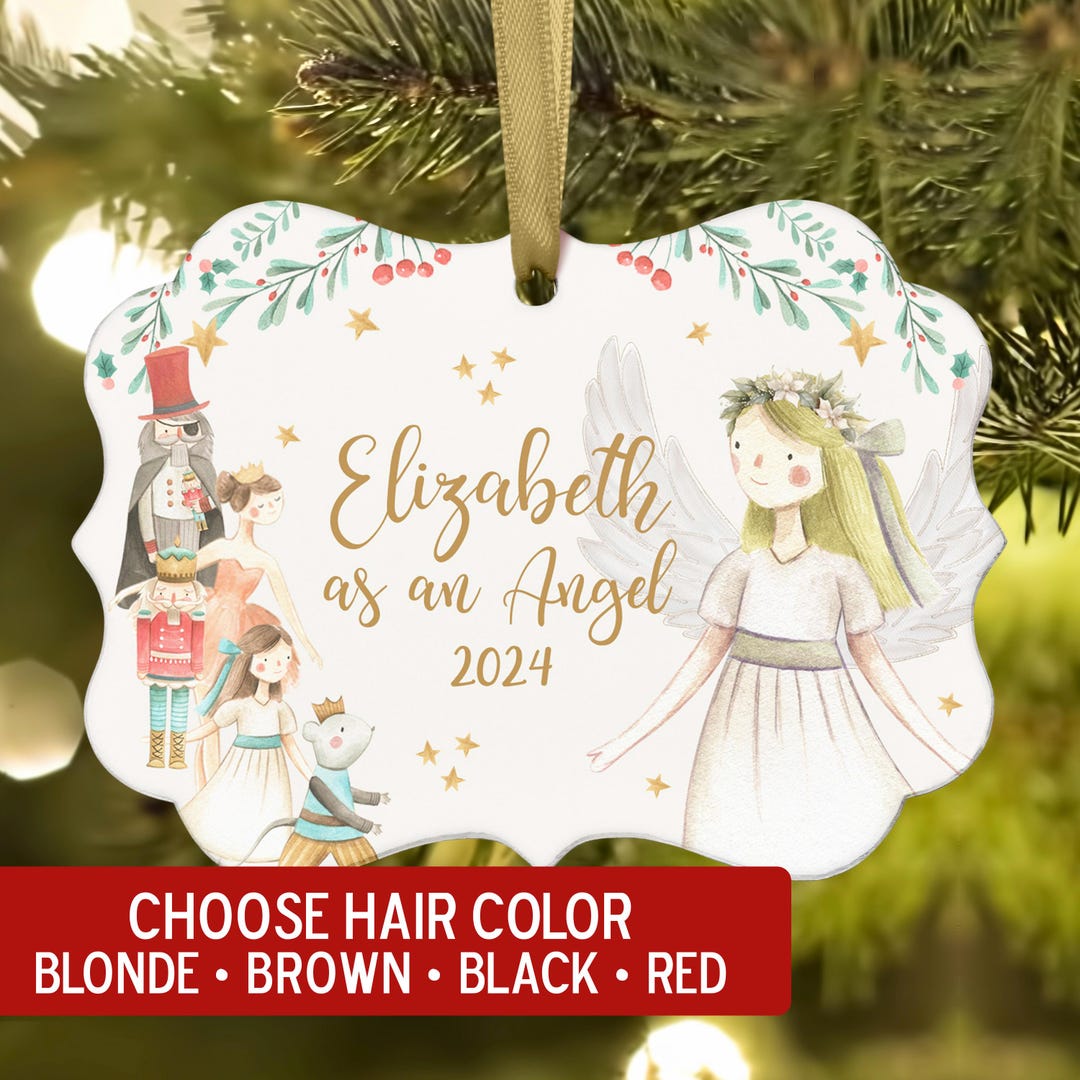 Angel Nutcracker Ballet Ballerina Christmas Ornament Blonde Brown Black ...