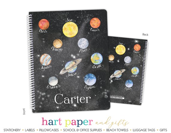 Outer Space Planets Solar System Personalized Notebook | Etsy