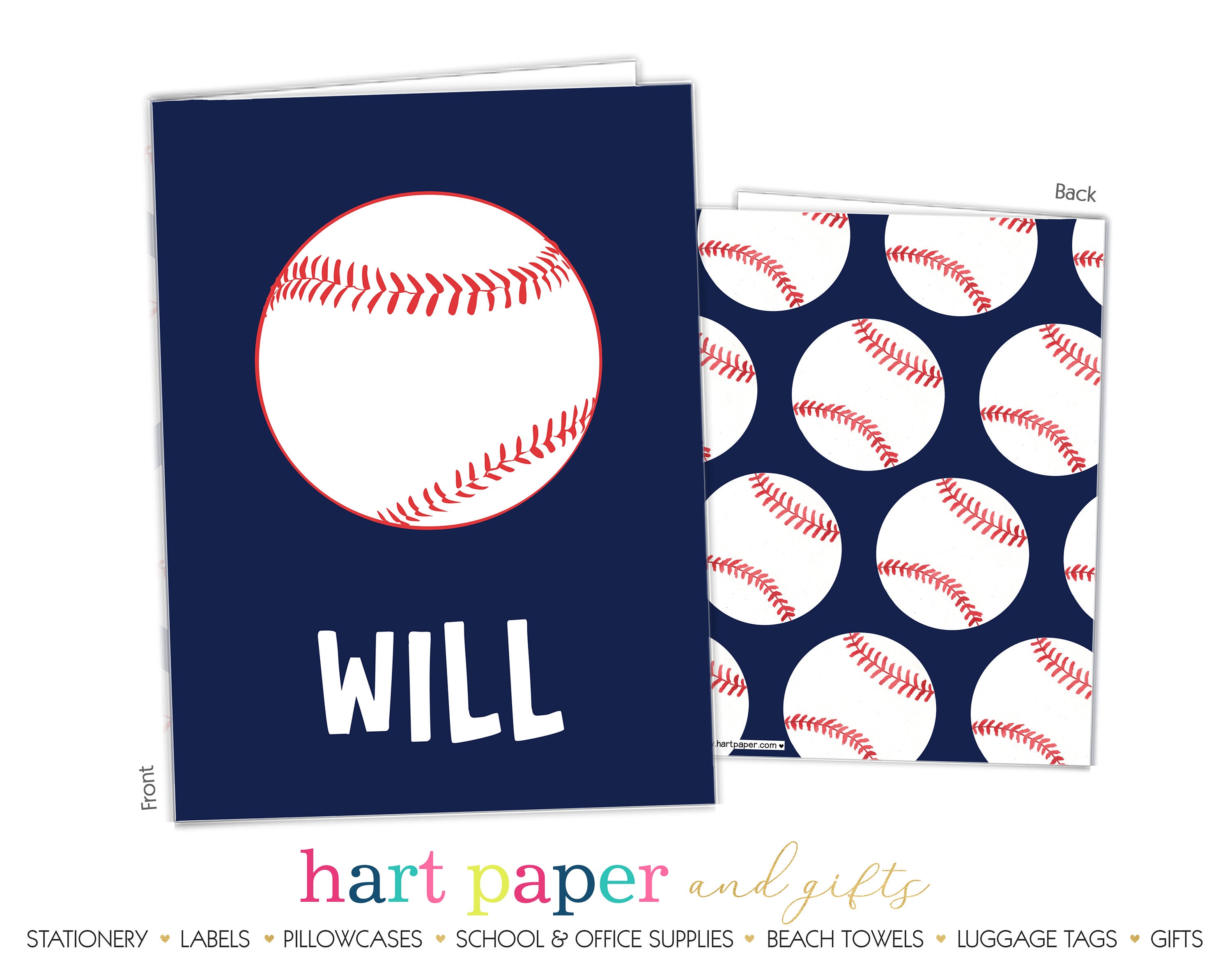 Baseball Ball Sports Personalized Folder 2 Pocket School | Etsy