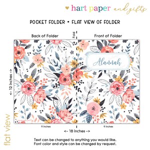 Flowers Personalized Folder 2 Pocket • Back to School Supplies Custom ...