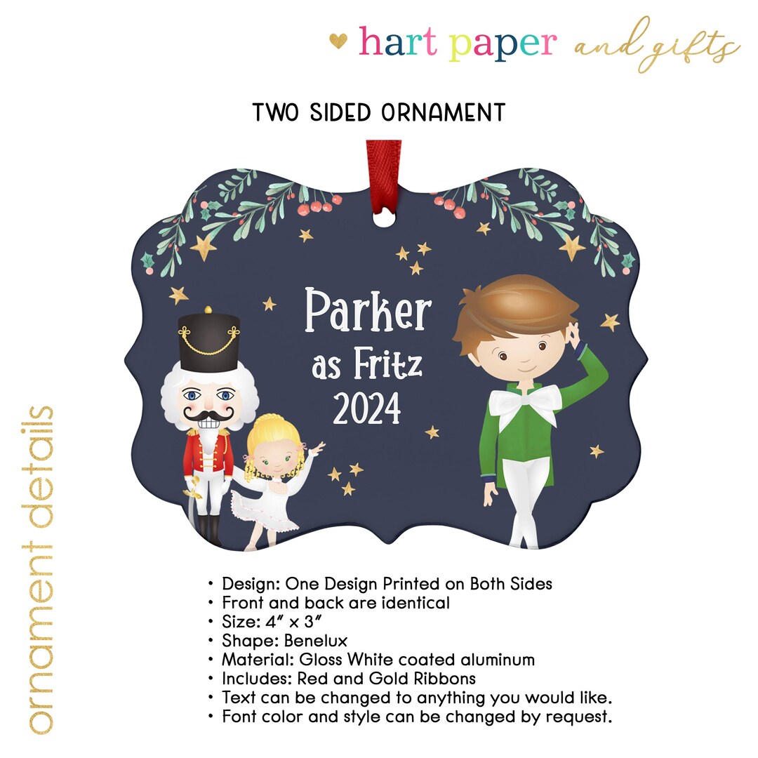 Nutcracker Fritz Party Boy Girl Hans Christmas Ornament Personalized ...
