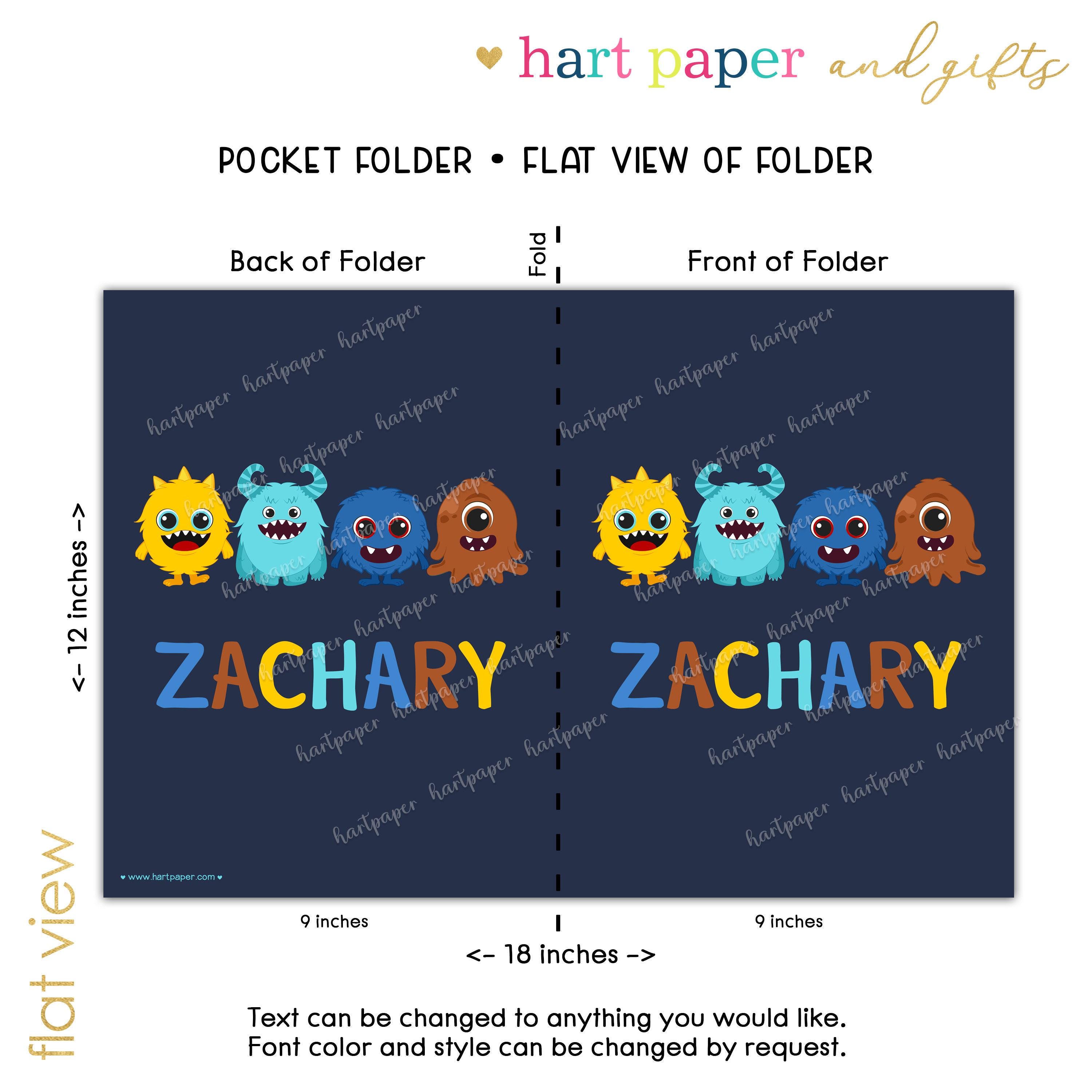 Monsters Personalized Folder 2 Pocket • Back to School Supplies Custom ...