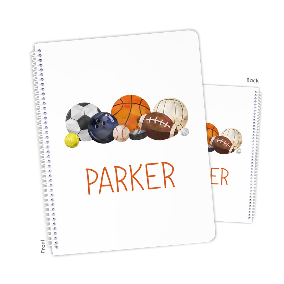 Sports Balls Soccer Football Personalized Notebook Sketchbook • Custom ...