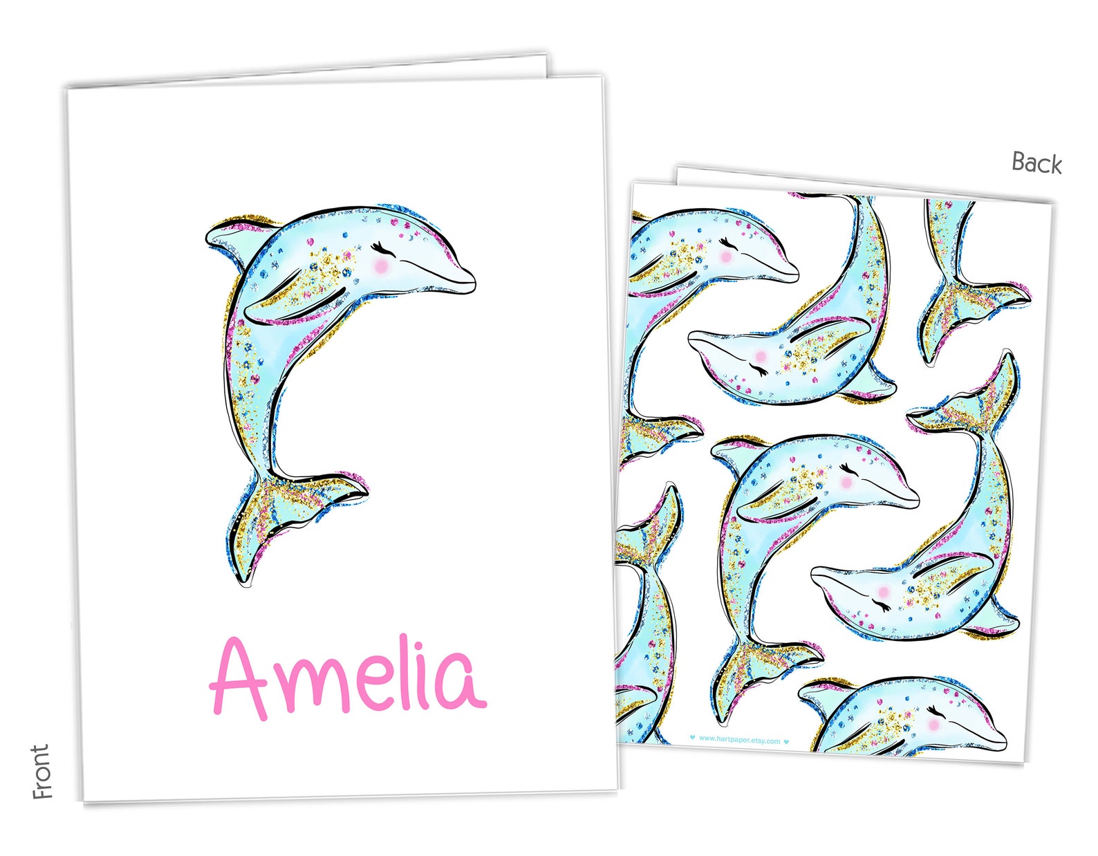 Dolphin Personalized Folder 2 Pocket Back to School Supplies - Etsy