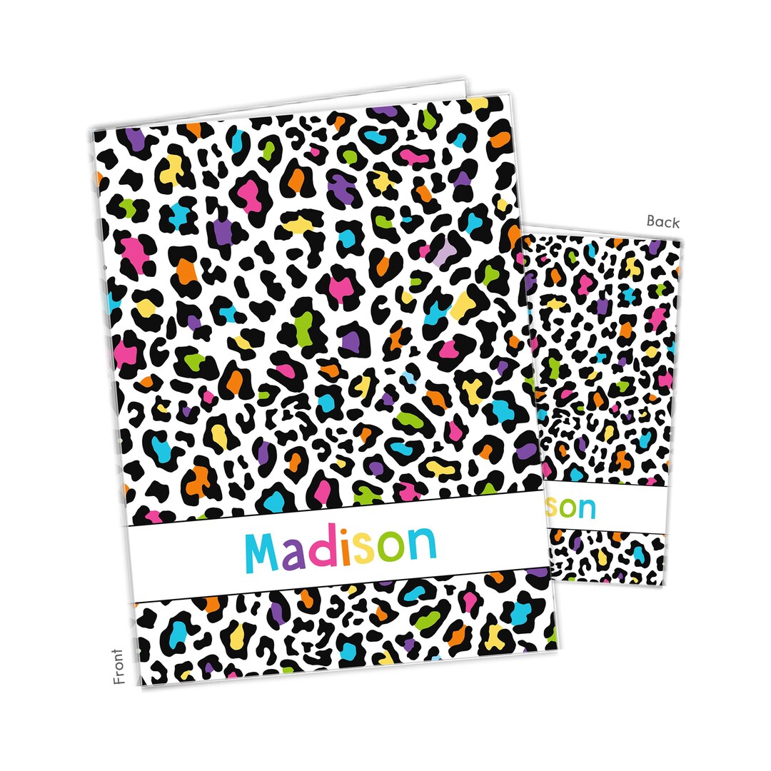 Rainbow Cheetah Animal Print Personalized Folder 2 Pocket • Back to ...