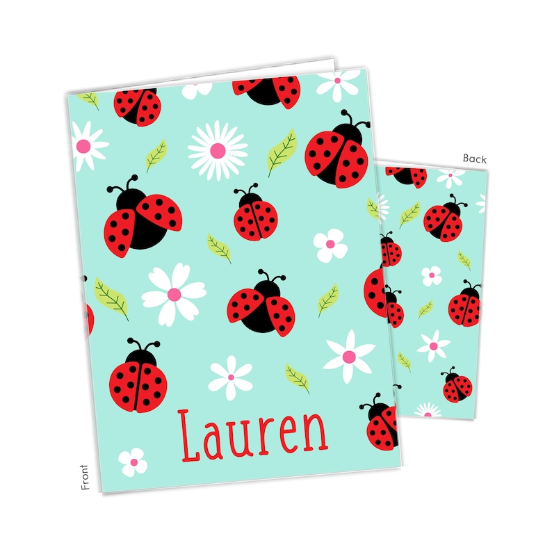 Ladybug Lady Bugs Insects Personalized Folder 2 Pocket • Back to School ...