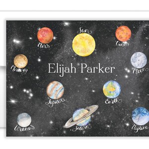 Galaxy Planets Outer Space Solar System Thank You Cards - Etsy