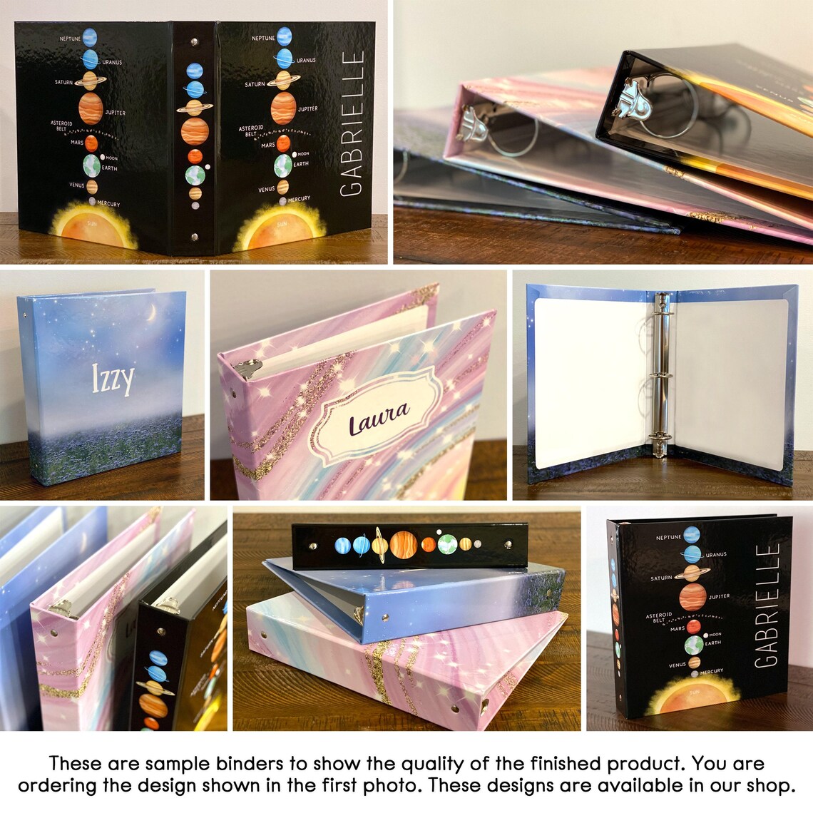 Planets Outer Space Galaxy Space Sky Stars 3 Ring Binder 2 ...